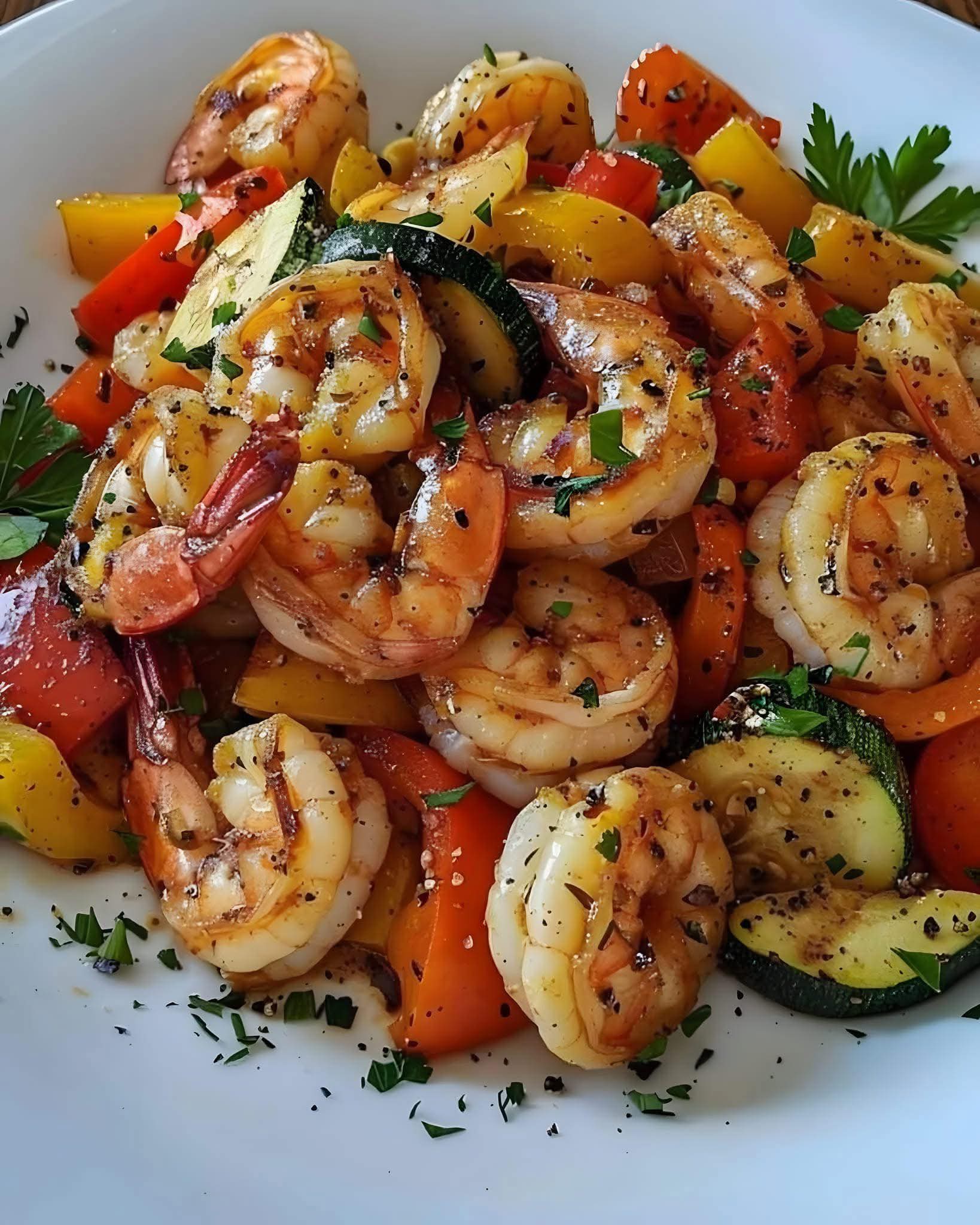 Lemon Herb Shrimp and Veggie Skillet – Yum REcipes